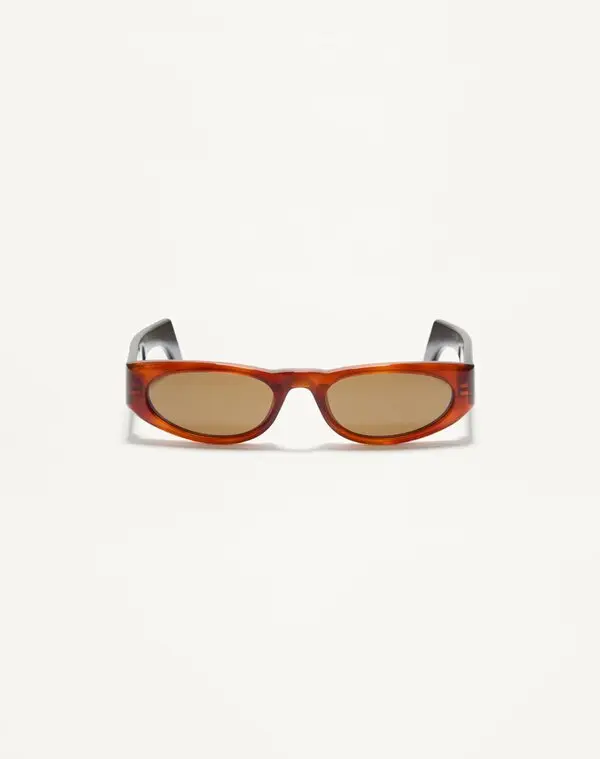 Valentino Garavani Geometric Acetate Eyewear - Havana/brown