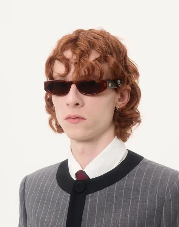 Valentino Garavani Geometric Acetate Eyewear - Havana/brown