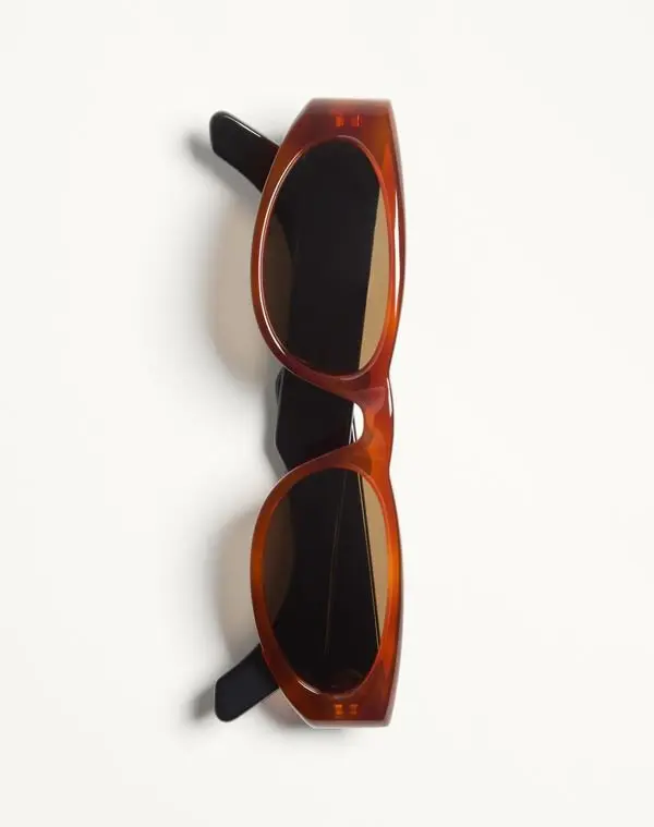 Valentino Garavani Geometric Acetate Eyewear - Havana/brown