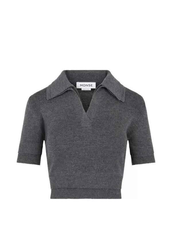 Monse Polo-collar Layered T-shirt - Grey