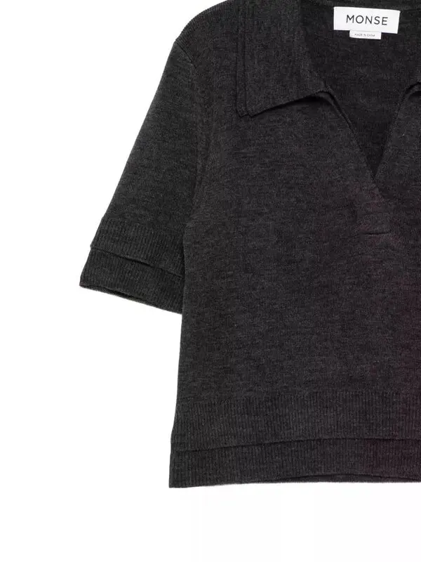Monse Polo-collar Layered T-shirt - Grey
