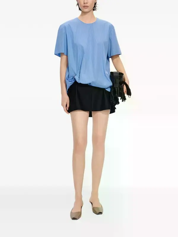 JNBY Pinstripe Pleated Blouse - Blue