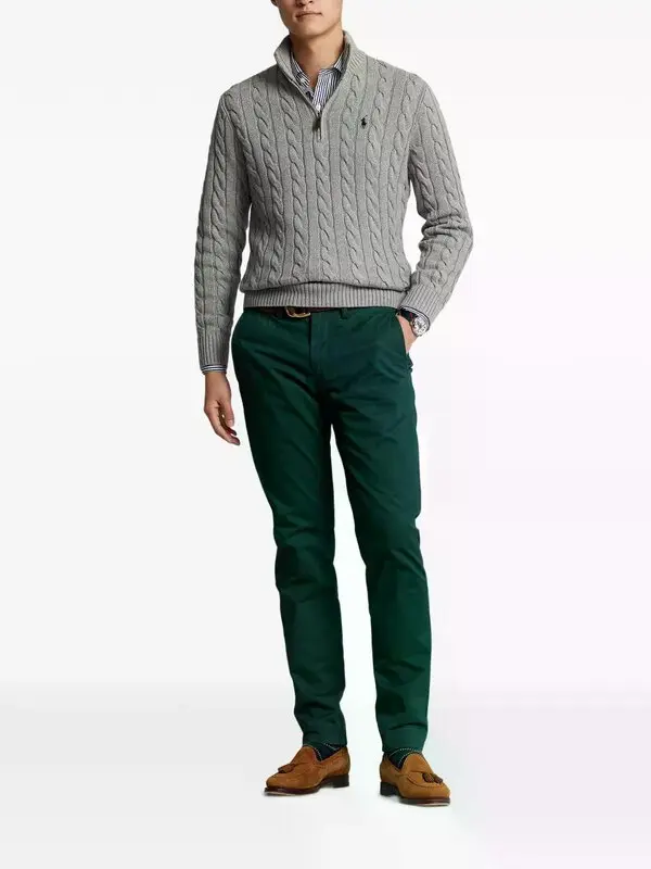 Polo Ralph Lauren Cable-knit Quarter-zip Sweater - Grey