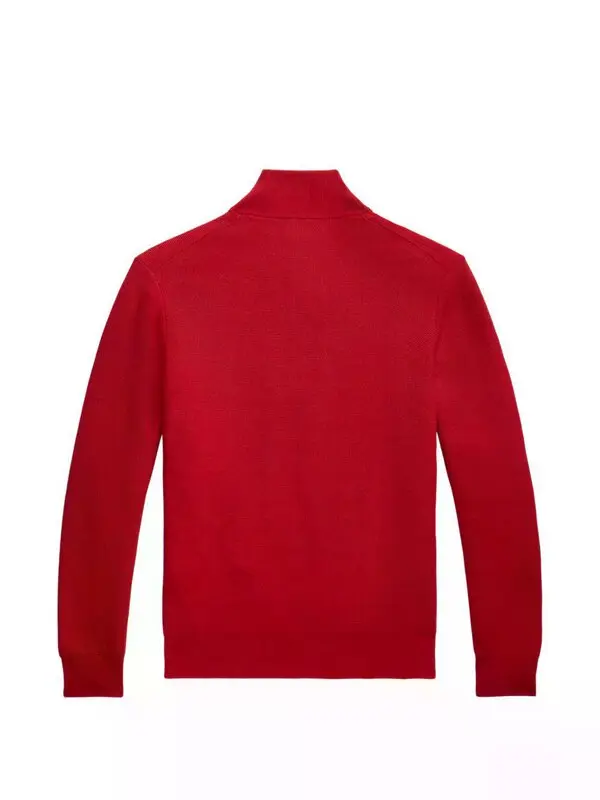 Polo Ralph Lauren Quarter-zip Waffle-knit Sweater - Red