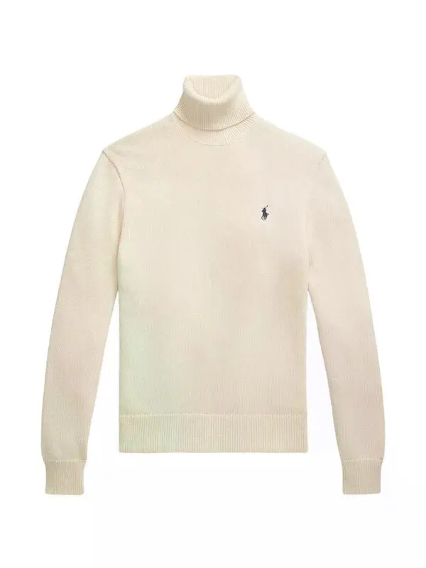 Polo Ralph Lauren Roll-neck Logo-embroidered Sweater - Neutrals
