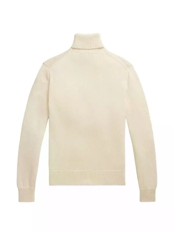 Polo Ralph Lauren Roll-neck Logo-embroidered Sweater - Neutrals