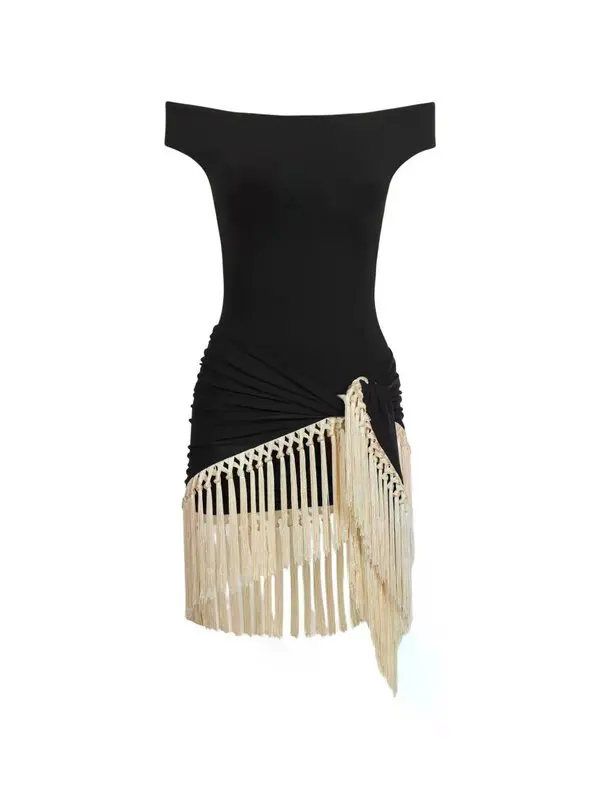 TALLER MARMO Mini Romy Fringe-trimmed Swimsuit - Black