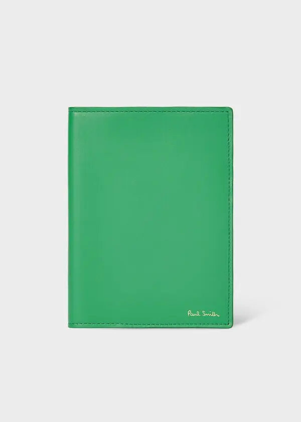 Paul Smith Signature Stripe' Interior Leather Passport Cover - Green
