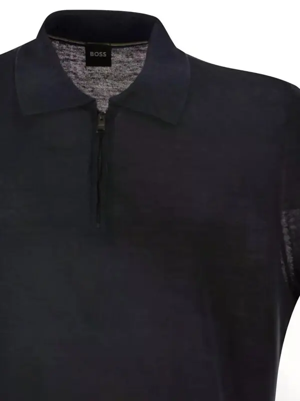 BOSS Half-zip Contrast-stripe Polo Shirt
