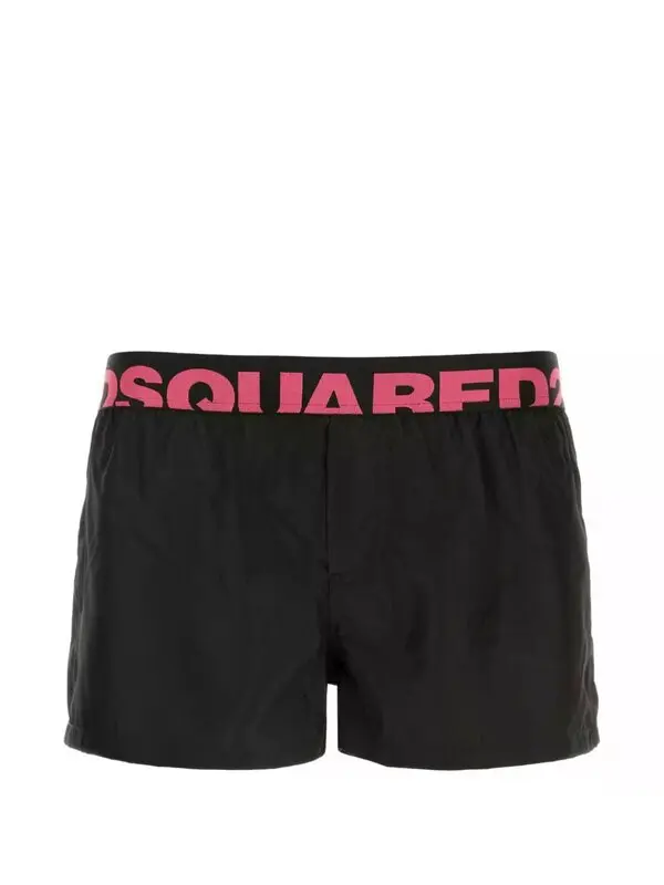 Dsquared2 Logo Waistband Swim Shorts - Black