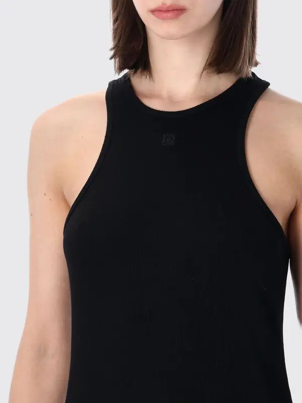 ANINE BING Stretch Cotton Mini Dress - Black