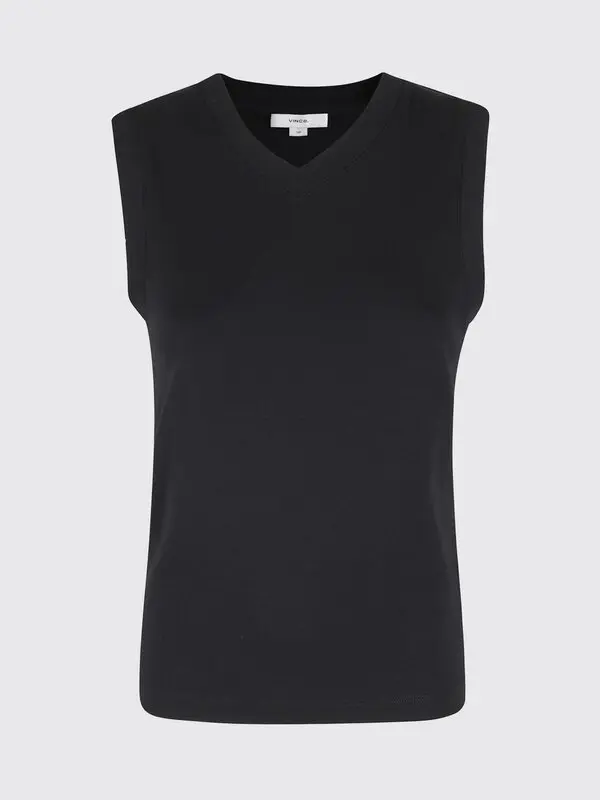 Vince Basic Cotton Tank Top - Black