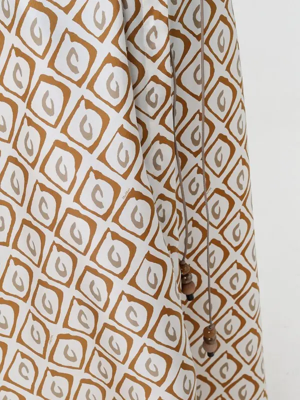 Max Mara Printed Silk Shirt Dress - Beige