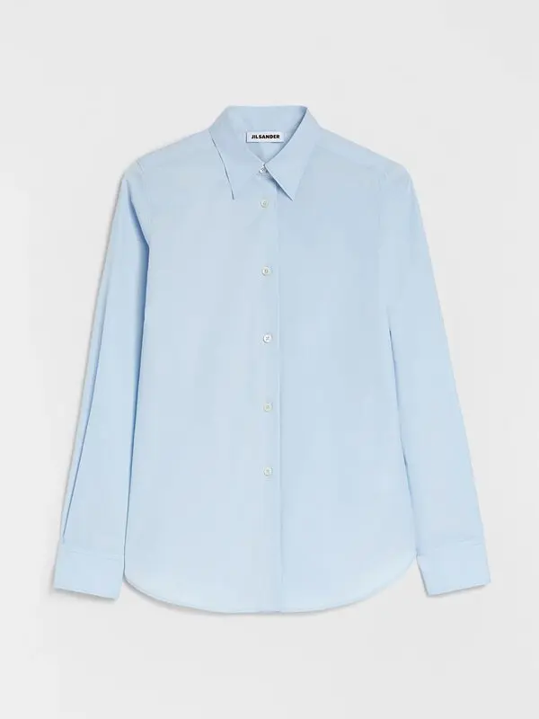 JIL SANDER Long Sleeve Cotton Shirt - Blue