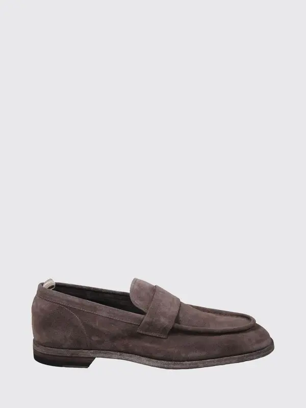 Officine Creative Suede Cowhide Loafers With Saddle Strap - Brown
