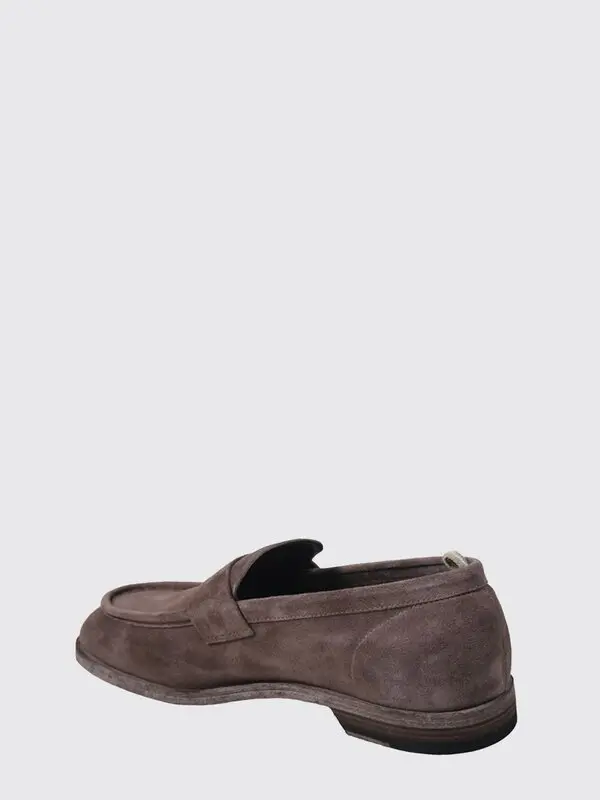 Officine Creative Suede Cowhide Loafers With Saddle Strap