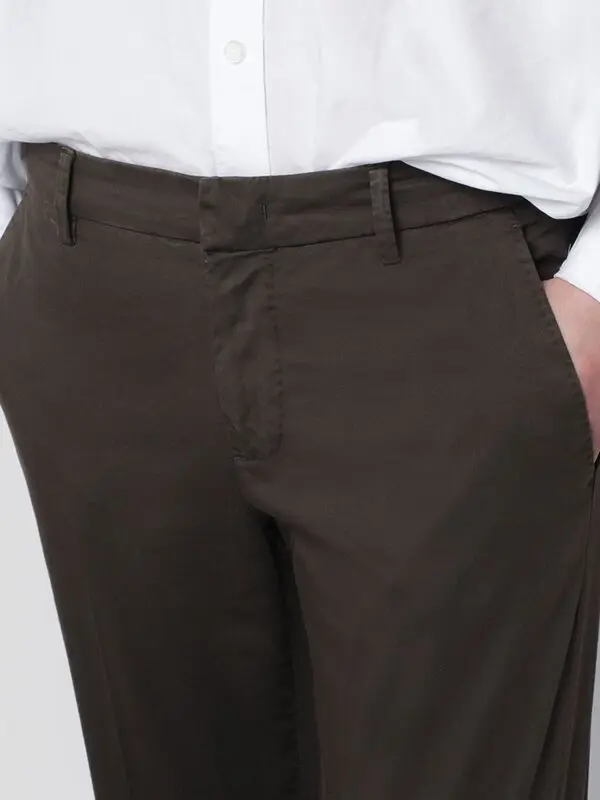 PT TORINO High-waisted Skinny Trousers In Stretch Cotton - Brown
