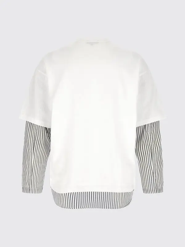Comme Des Garçons Long-sleeved Cotton T-shirt With Shirt Inserts
