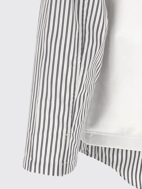 Comme Des Garçons Long-sleeved Cotton T-shirt With Shirt Inserts