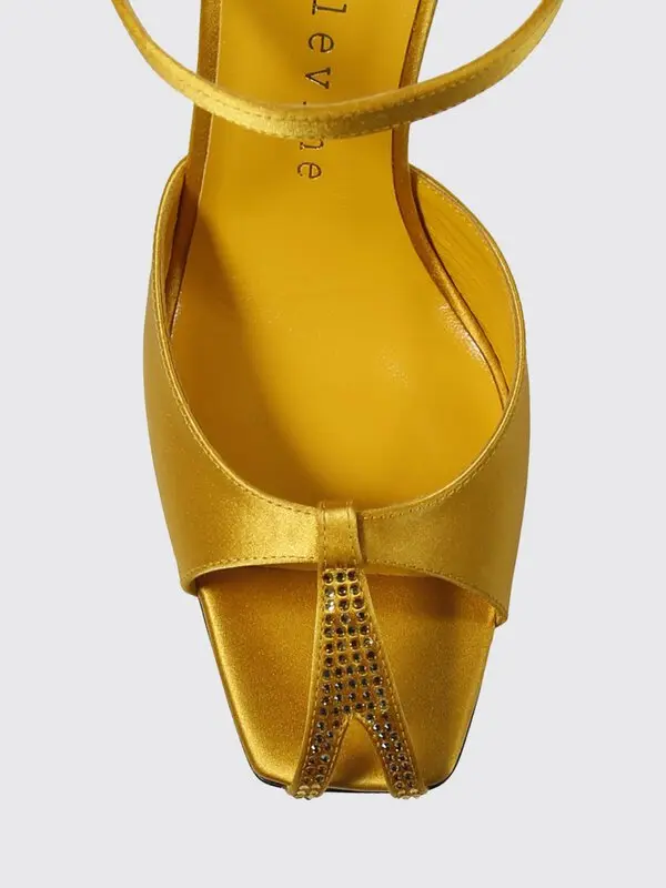 HERBERT LEVINE Embellished Satin Mules