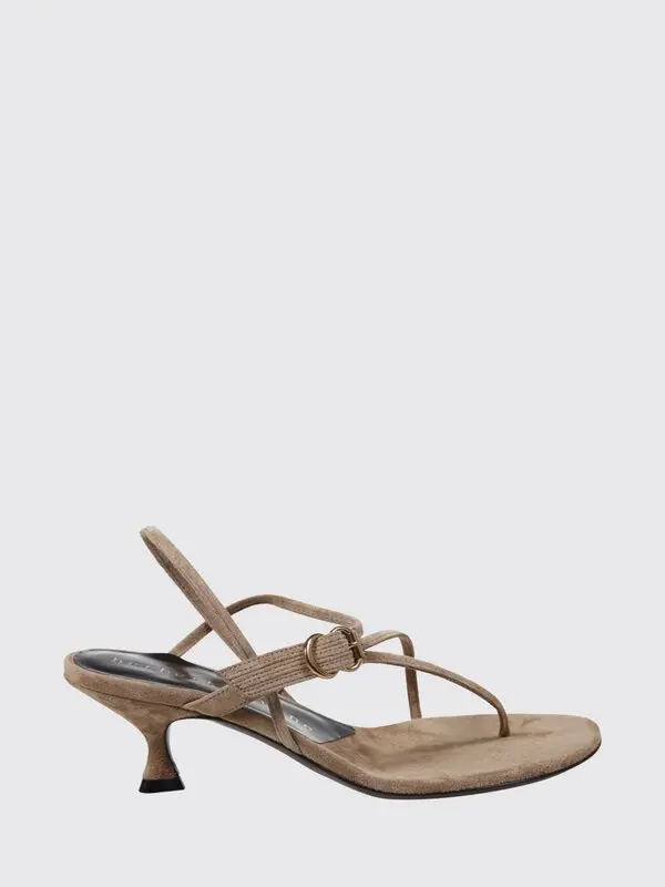 HERBERT LEVINE Suede Heeled Sandals - Brown