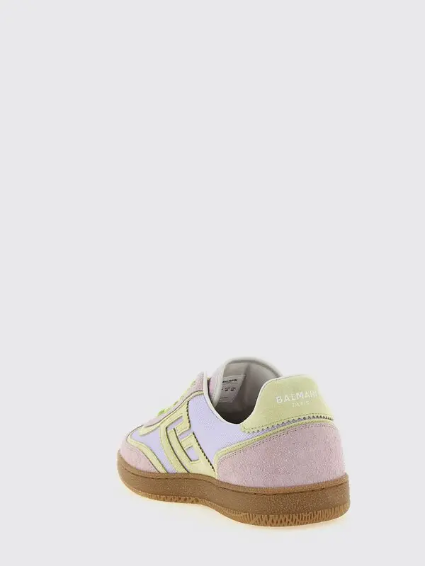 Balmain Swan Suede And Mesh Sneakers
