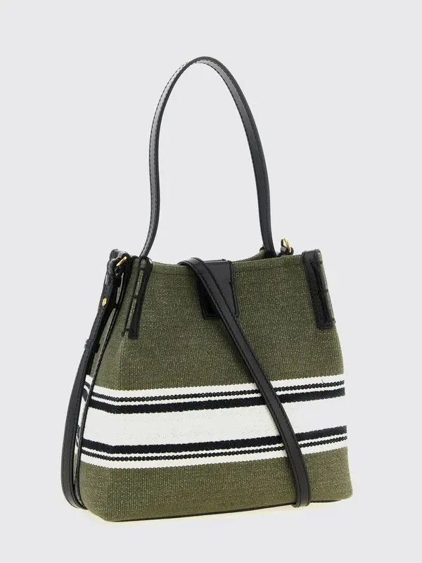 Balmain Jacquard Logo Cotton Blend Shoulder Bag - Green