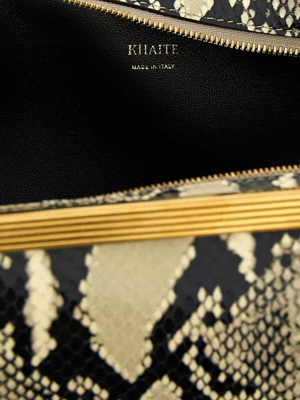 Khaite Python-print Calfskin Leather Mini Handbag