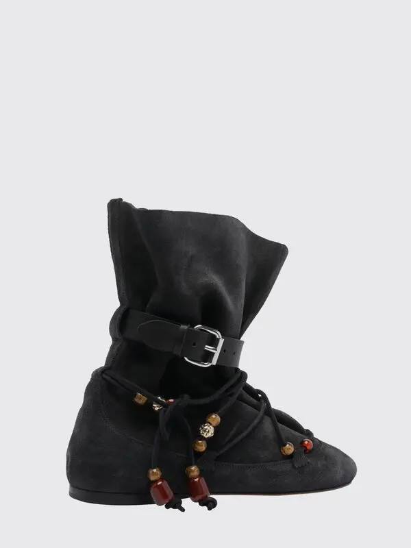 Isabel Marant Étoile Suede Ankle Boots With Ethnic Embroidery - Black