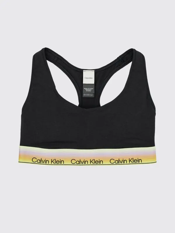 Calvin Klein Cotton And Modal Blend Bralette With Racerback - Black