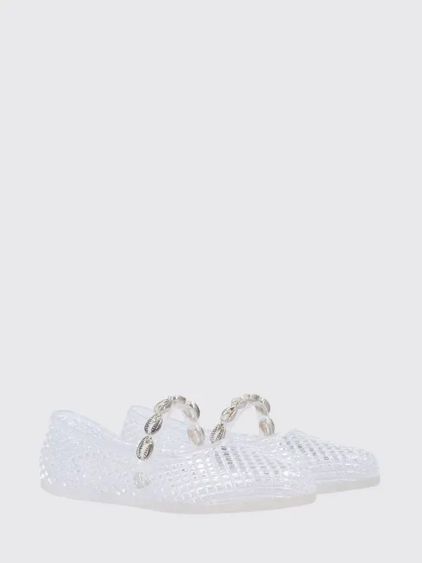 ANCIENT GREEK SANDALS Perforated Pvc Ballet Flats With Shell Appliqu - Transparent