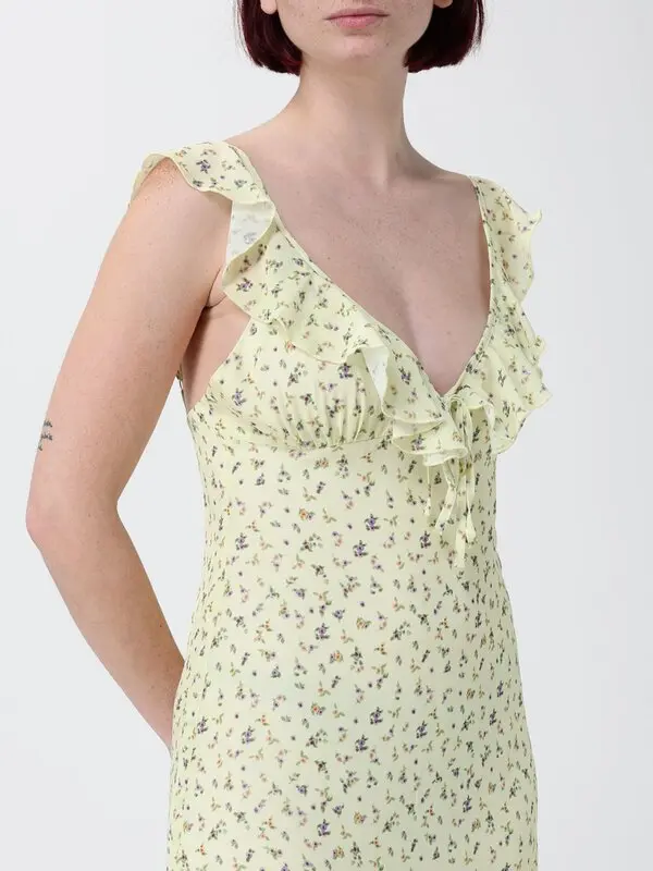 MAR DE MARGARITAS Printed Viscose Maxi Dress - Yellow