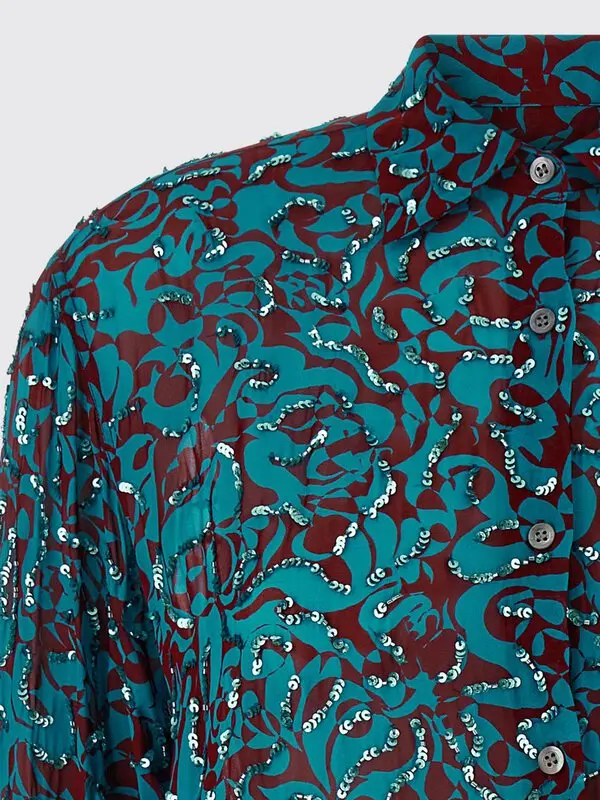 Dries Van Noten Sequined Viscose Shirt - Blue