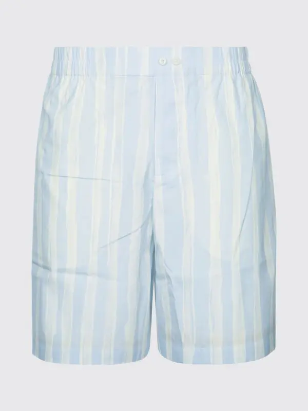Jacquemus Striped Linen Blend Shorts - Blue