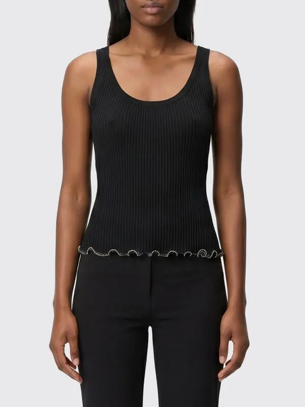 Pinko Ribbed Tank Top - Black
