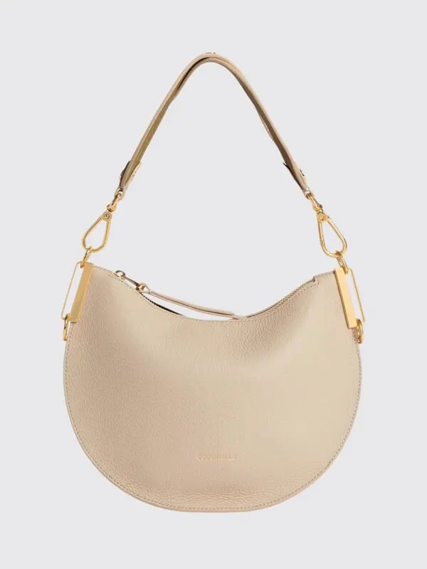 COCCINELLE Sunup Grained Leather Shoulder Bag - Beige
