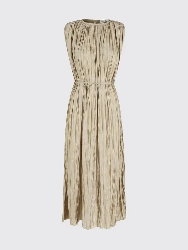 ROBERTO COLLINA Pleated Jersey Midi Dress - Olive