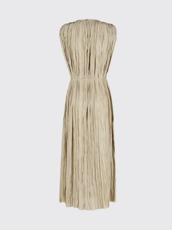 ROBERTO COLLINA Pleated Jersey Midi Dress - Olive