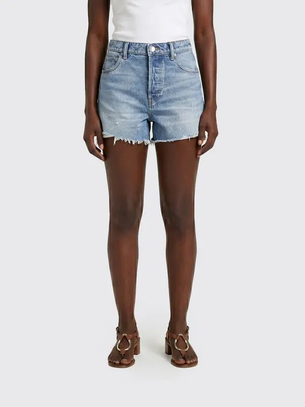 Alexander Wang High-waisted Denim Shorts - Indigo