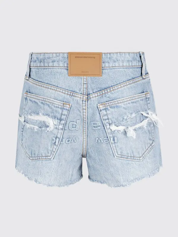 Alexander Wang High-waisted Denim Shorts - Indigo