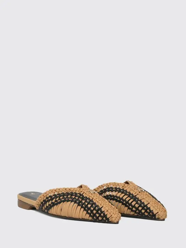 Patrizia Pepe Woven Raffia Mules With Abstract Pattern