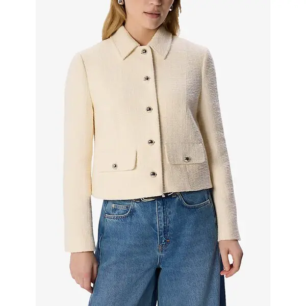 Whistles Bouclé Woven Cropped Jacket