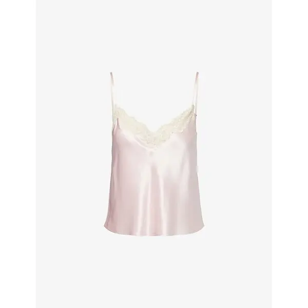 REFORMATION Teddy Lace-trimmed Silk Camisole - Cherry