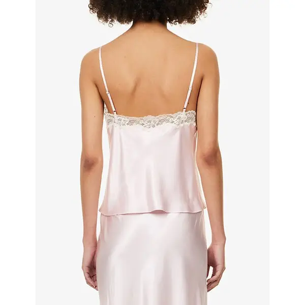 REFORMATION Teddy Lace-trimmed Silk Camisole - Cherry
