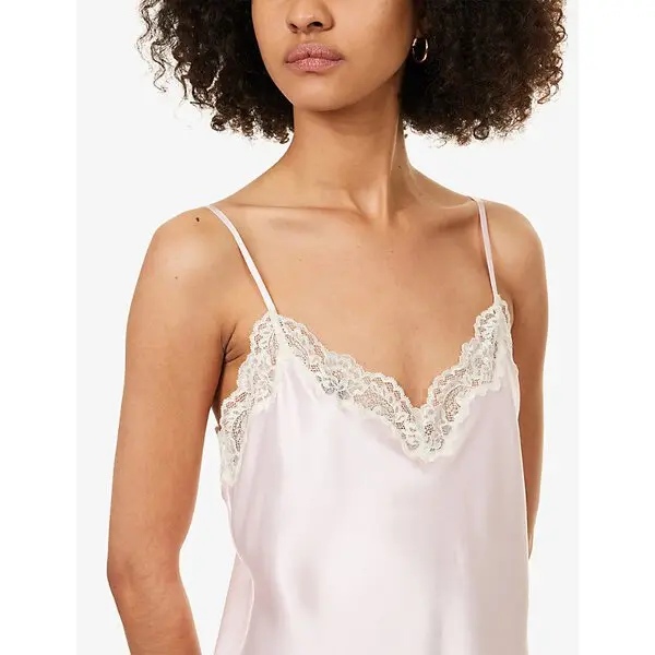 REFORMATION Teddy Lace-trimmed Silk Camisole - Cherry