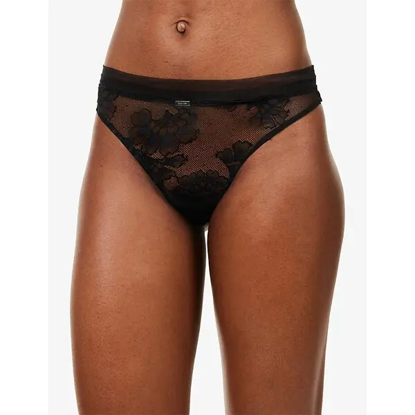 Calvin Klein Floral Stretch-lace Thong