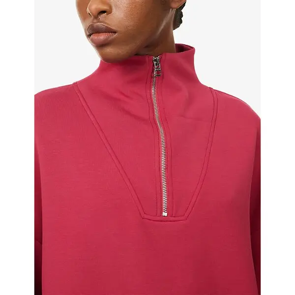 Varley Half-zip Stretch-woven Sweatshirt - Rich Raspberry