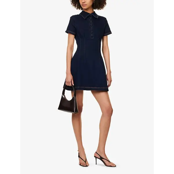 Oddmuse Collared Denim Mini Dress
