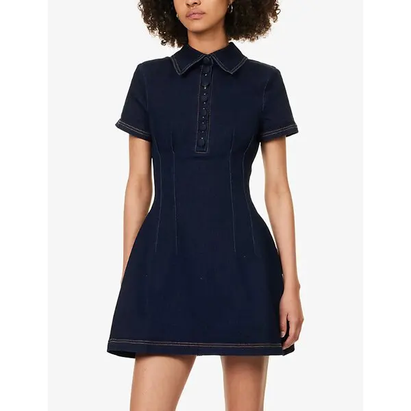 Oddmuse Collared Denim Mini Dress