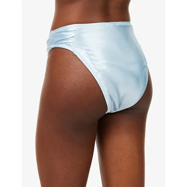 4TH & RECKLESS Ruched High-leg Bikini Bottoms